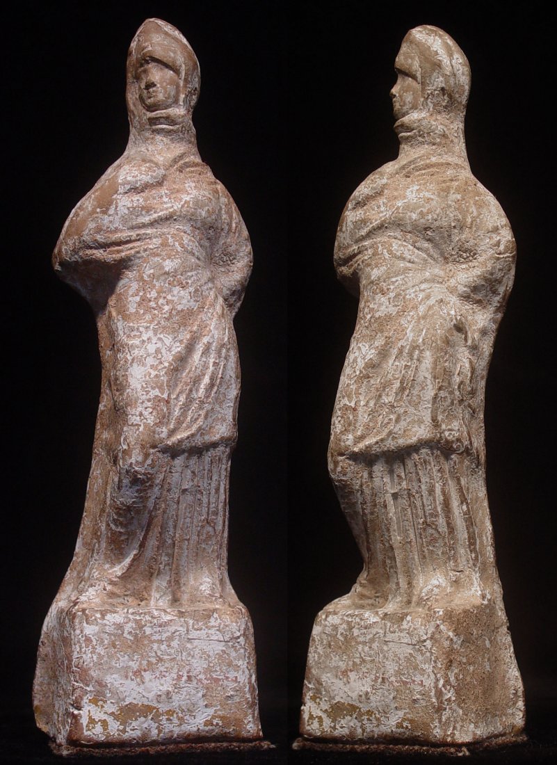 TANAGRA GREEK FIGURE OF A VEILED LADY