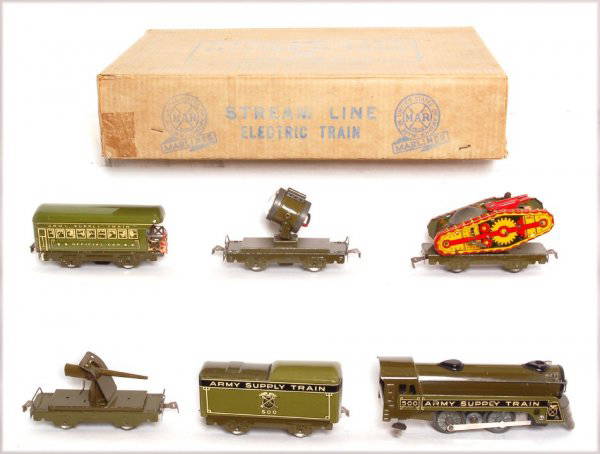 Marx 5926 Army Train Set 500 Tank Flatcar