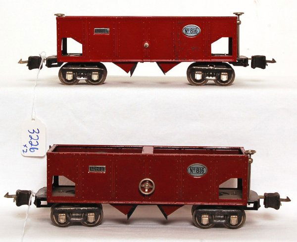 Two Prewar Lionel 816 Red Hoppers