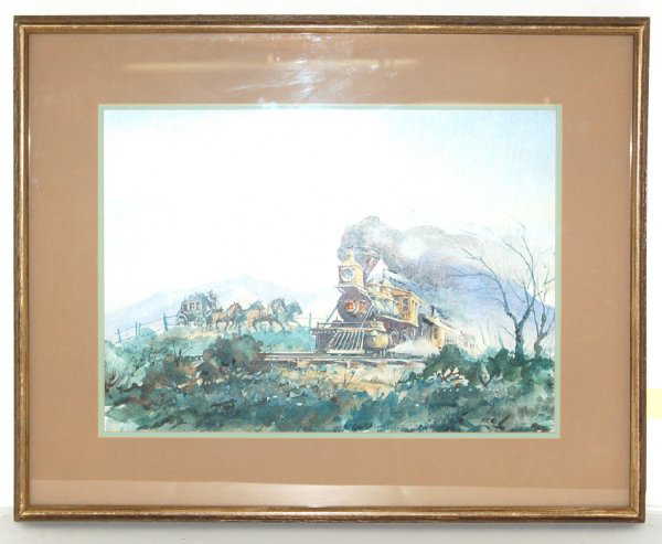 333: Original Lyle V. Ball railroad painting