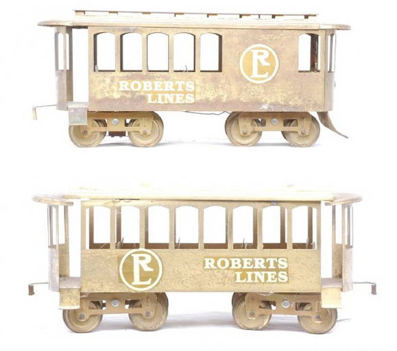 Roberts Lines Two Brass Trolleys