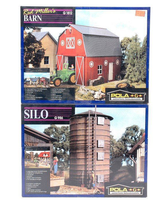 79: Pola G Scale Kits G986 Silo G1812 Barn MINT OB