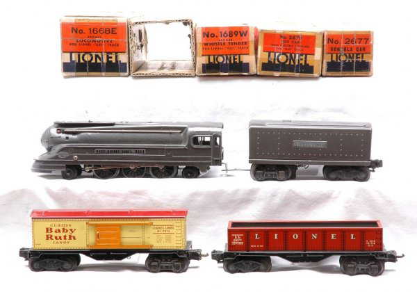 978: Lionel 1668E Gun-Metal Loco 1689W 2677 2679 OBs