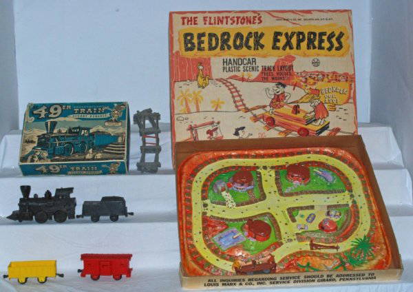 Marx Flinstone Bedrock Express And 49er Sets