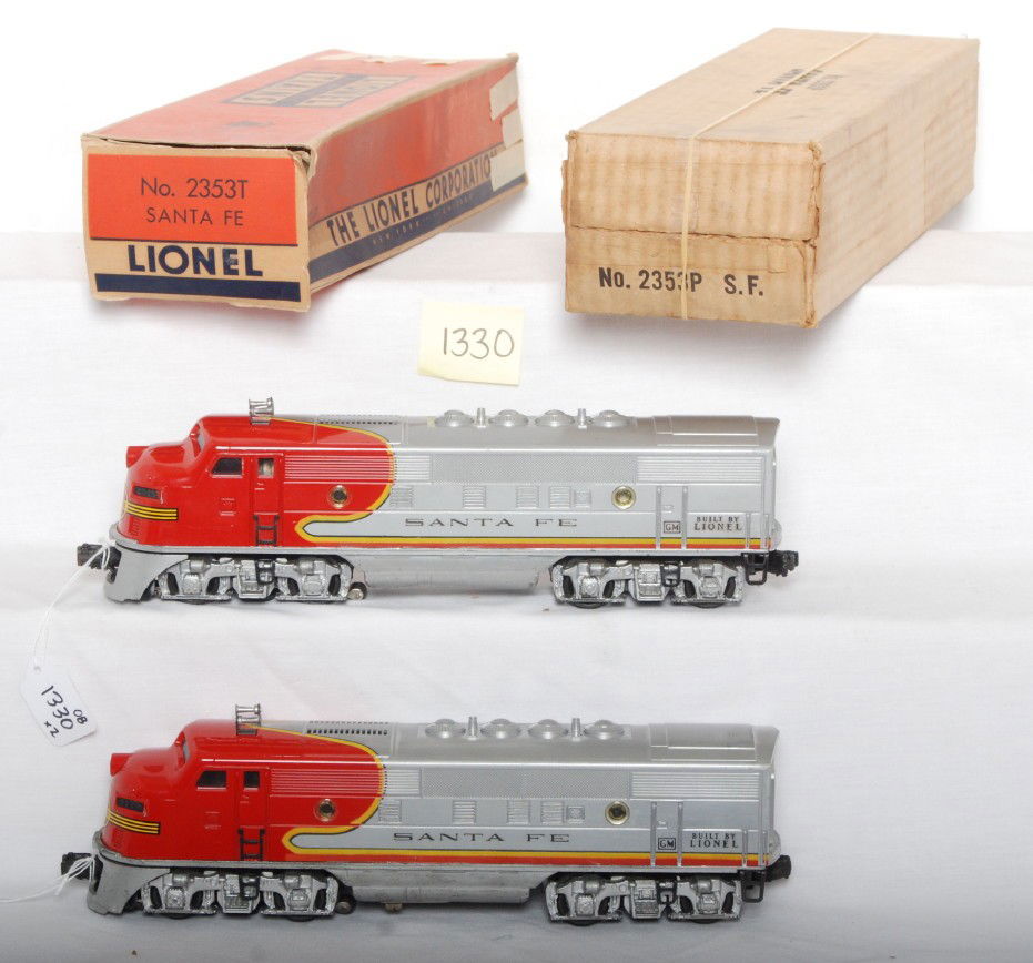 Lionel 2353p And 2353t Santa Fe F3a Diesels In Ob