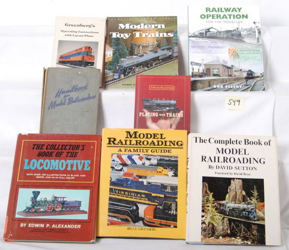 8 Model Railroading Books, Greenberg, Sutton, Etc