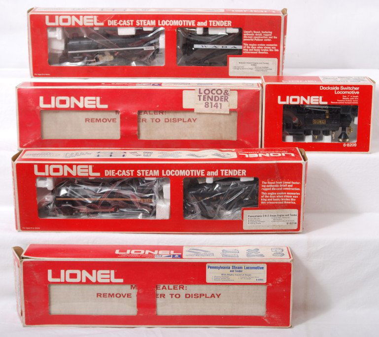 307: 5 Lionel steam locomotives 8904, 8209, 8203, 8141,