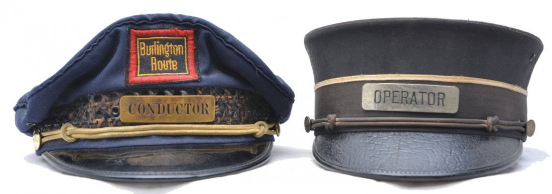 Vintage Burlington Route Conductor Operator Hats