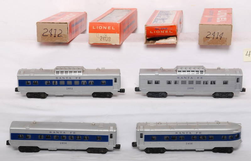 Lionel 2408, 2412, 2414, 2416 Blue Stripe Passenge