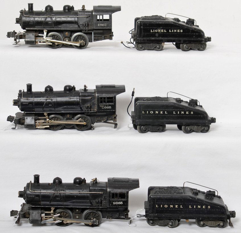 Lionel 1662, 1665, And 1665 Switchers With Tenders