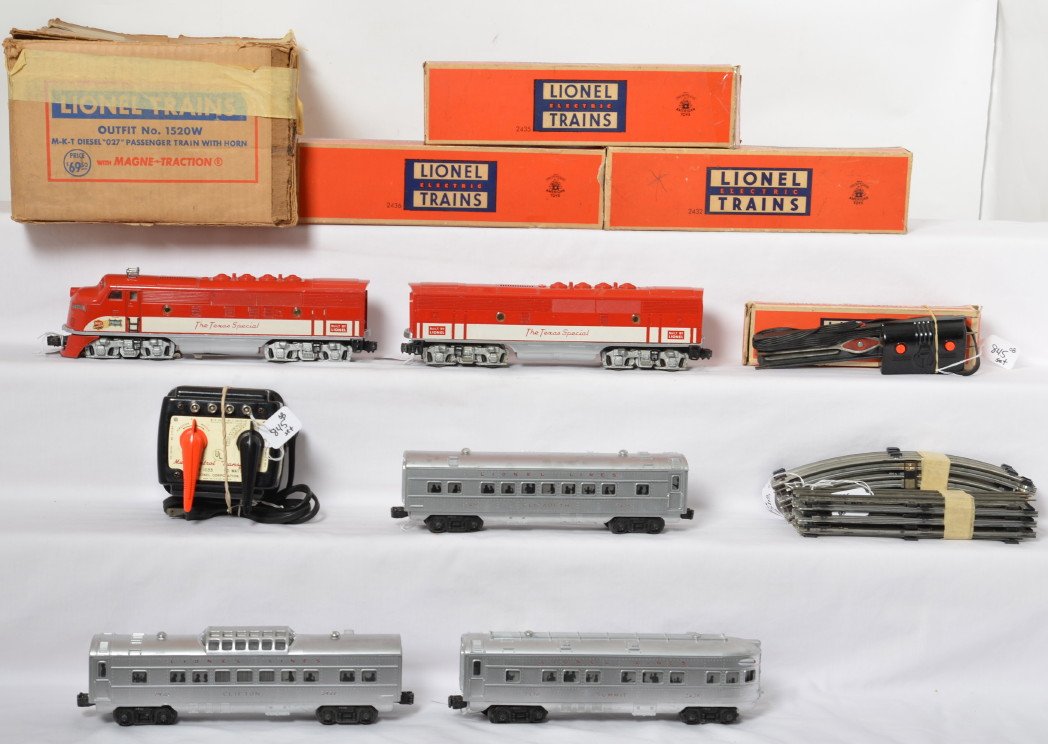 Boxed Lionel 1520w Mkt 027 Passenger Set, 2245 A B