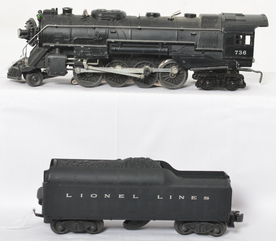 Lionel 736 Steam Locomotive And 2046w Whistle Tender