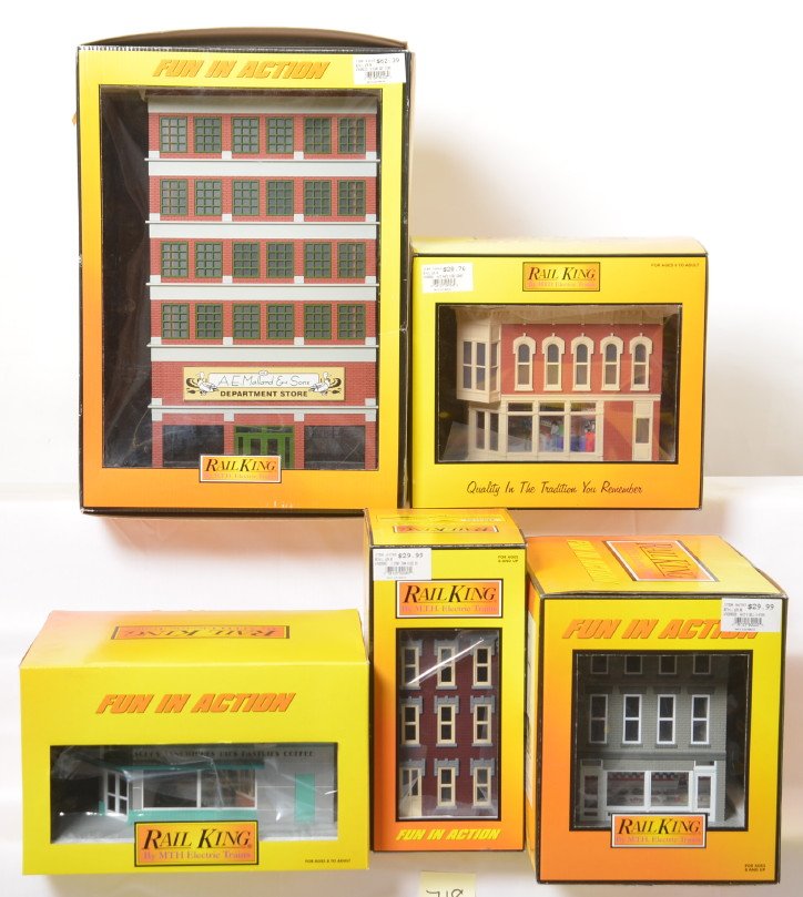 5 Railking buildings Automat, 6 story department store,