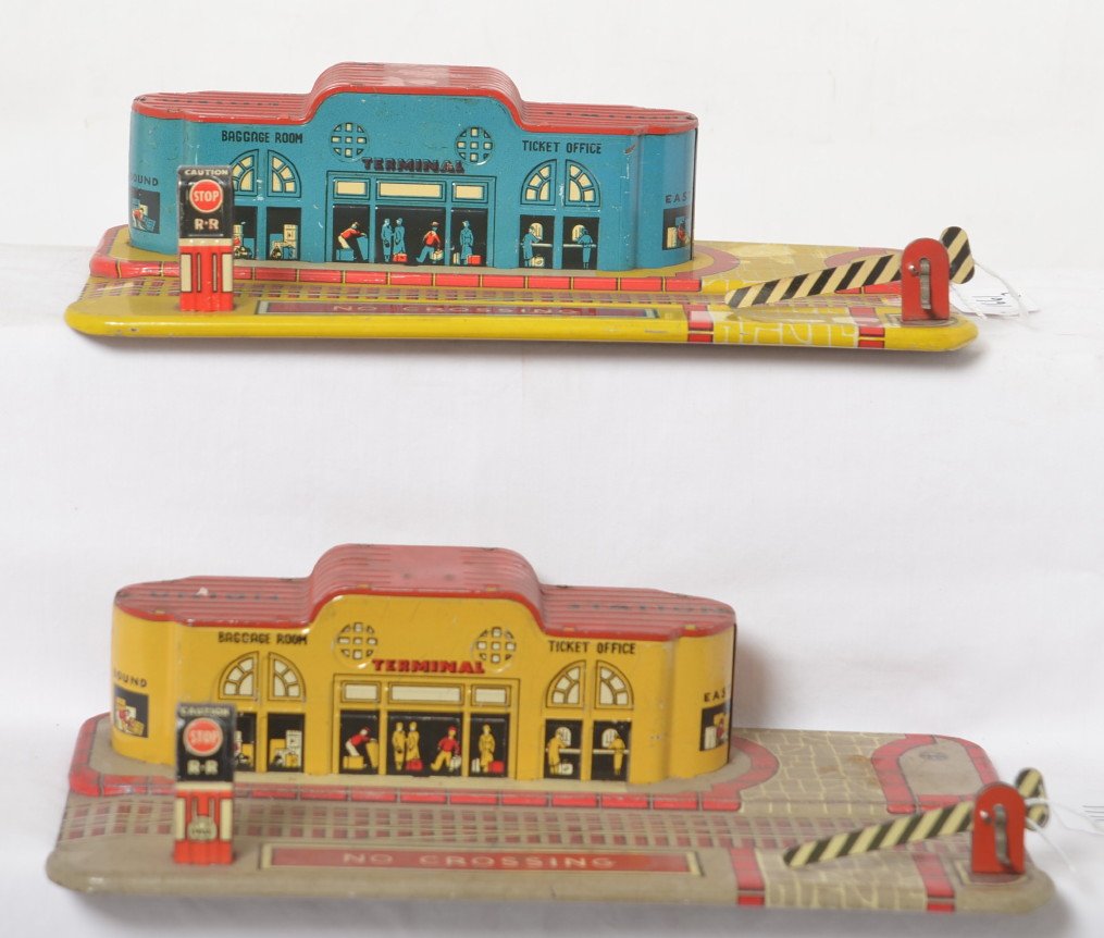 Two Marx Union Station Terminal variations w/crossing