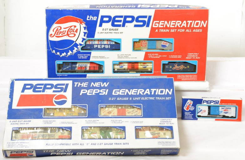 Two K Line Pepsi Train Sets And Extra Car