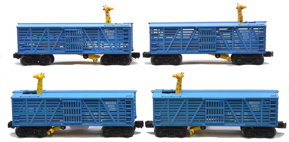 Lionel 2-3376 2-3386 Bronx Zoo Giraffe Cars