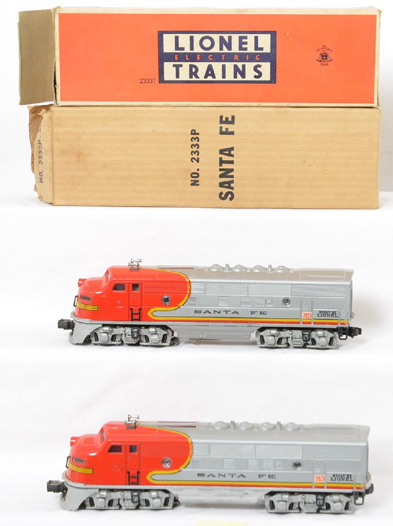 Lionel 2333p/t Santa Fe Emd Twin Diesel F3a In Ob