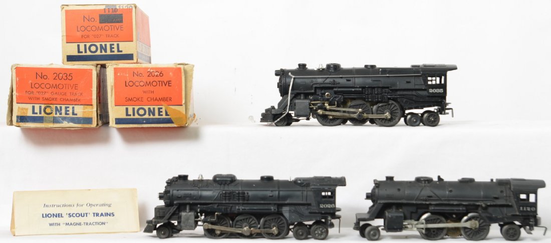 Lionel Postwar O Gauge 2035 2026 1120 Steam Locomotives