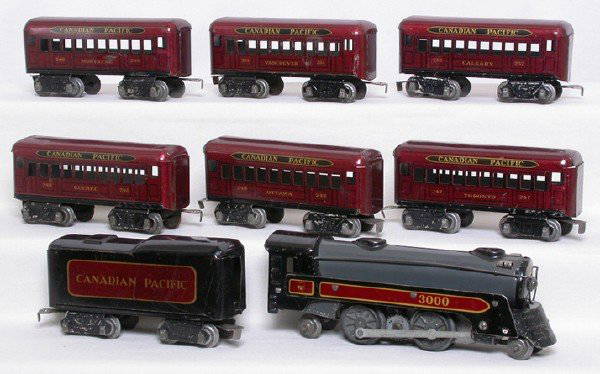 Marx Canadian Pacific Passenger Set 3000, 6 Cars
