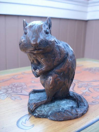 Bronze Chipmunk Sculpture By Roger Smith