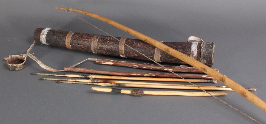 African Tribal Quiver Bow Arrows Fire Sticks : Lot 0009