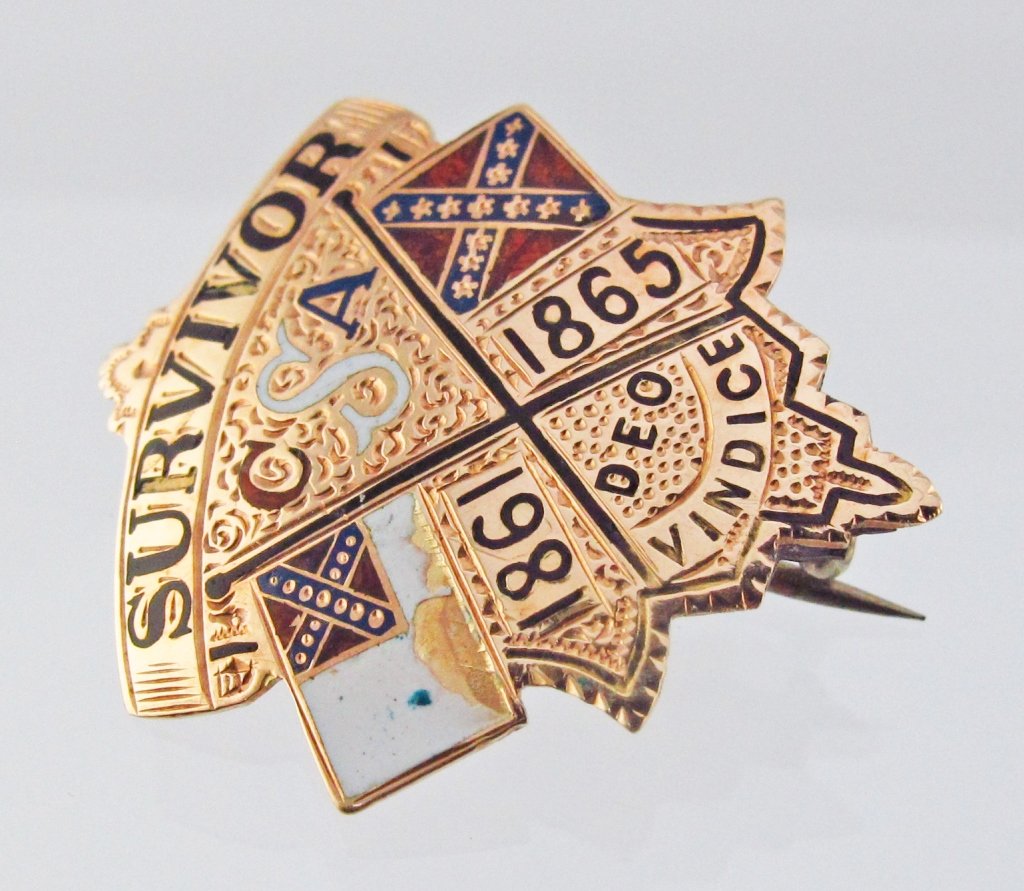 14K Confederate CSA Survivor Lapel Pin