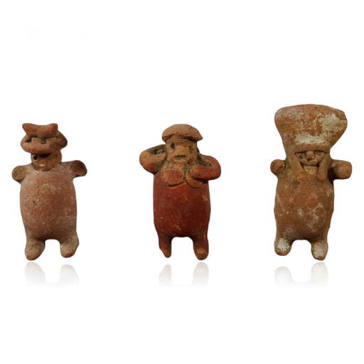 Three Pre Columbian Costa Rican Rattle Figures