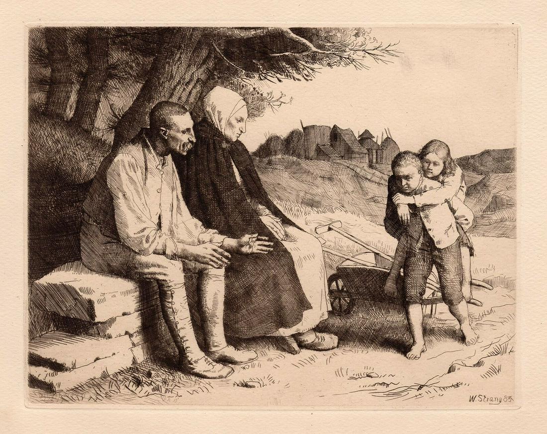 William Strang Cotters Family 1886 Etching