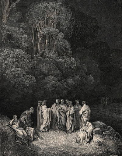Gustave Dore Limbo The Bright School (Dante's Divine Comedy Enferno) c ...