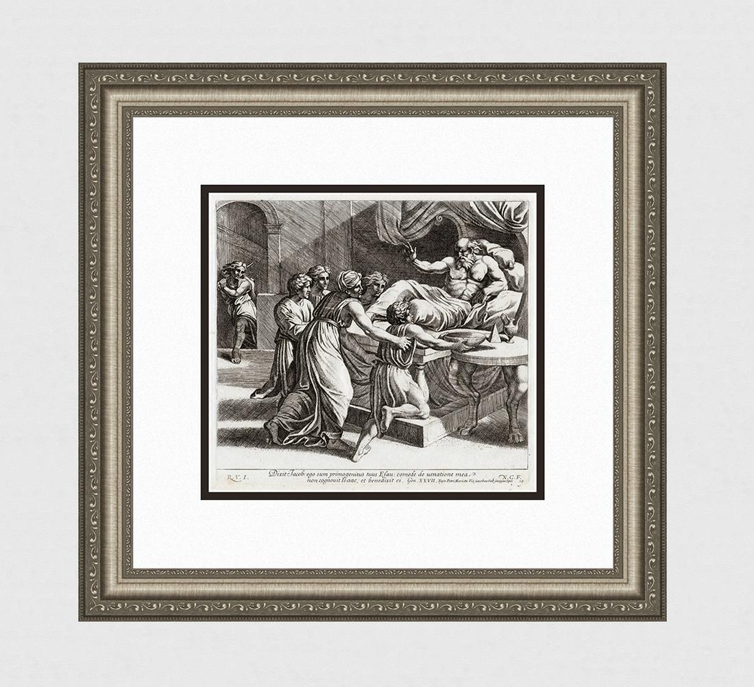 Raphael 1649 Engraving Vatican Isaac Blesses Jacob