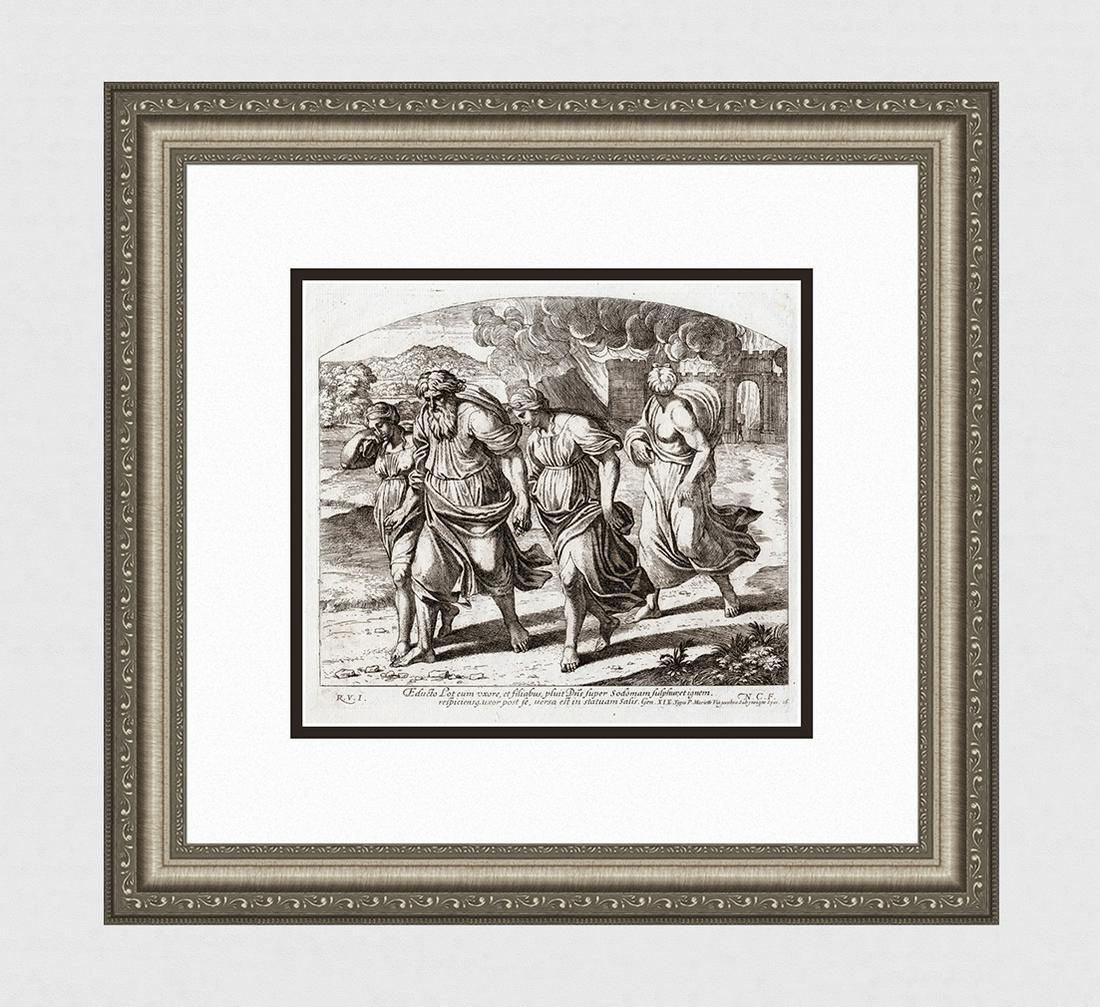 Raphael 1649 Engraving Vatican Sodom And Gomorrah Lot's Wife Turned To ...