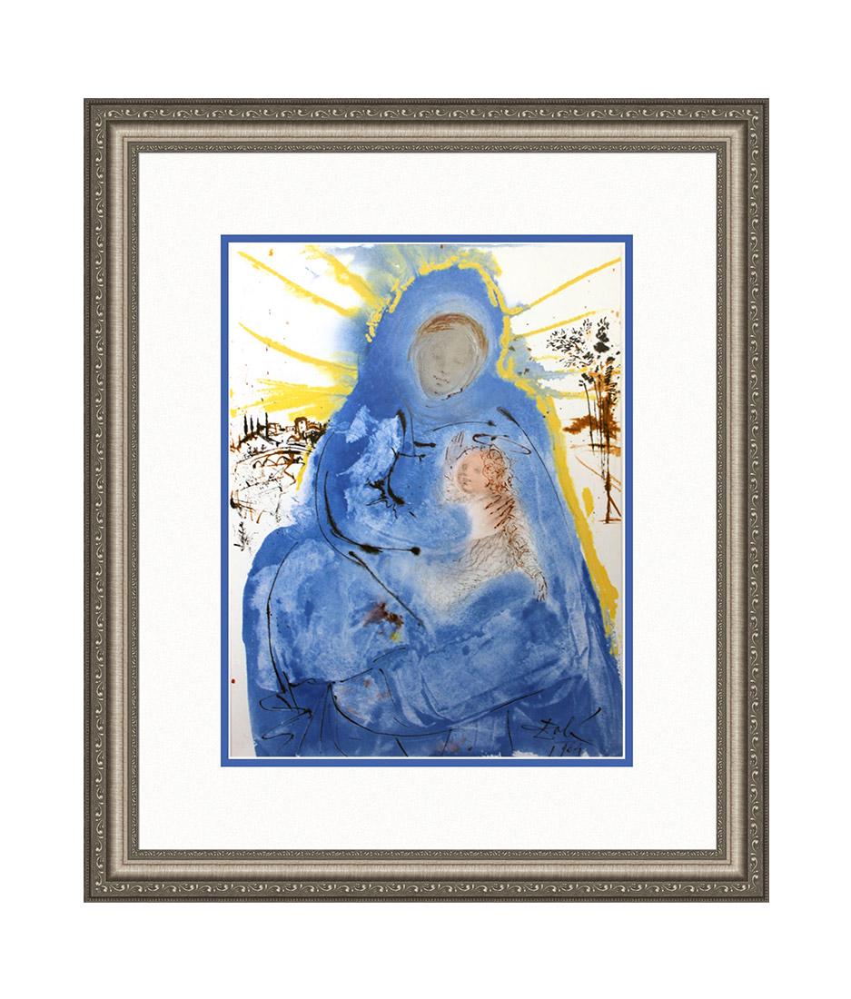 Salvador Dali Biblia Sacra 1967 Virgin Mary Lithograph Framed