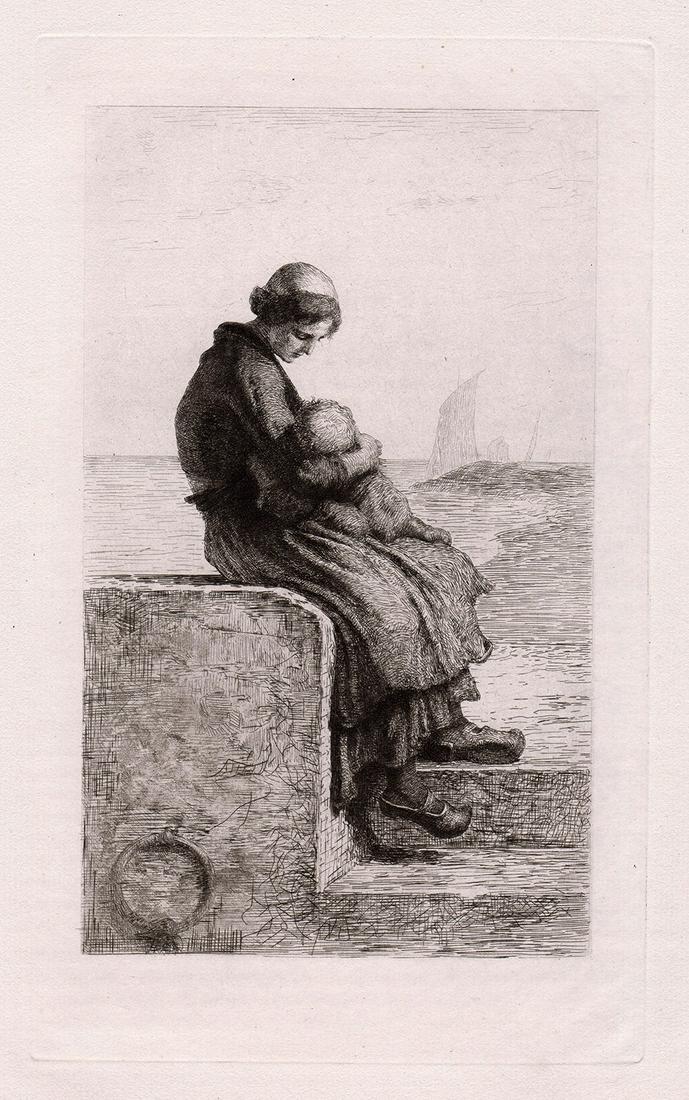 Feyen-perrin A Sailor's Infancy 1873 Etching Auction