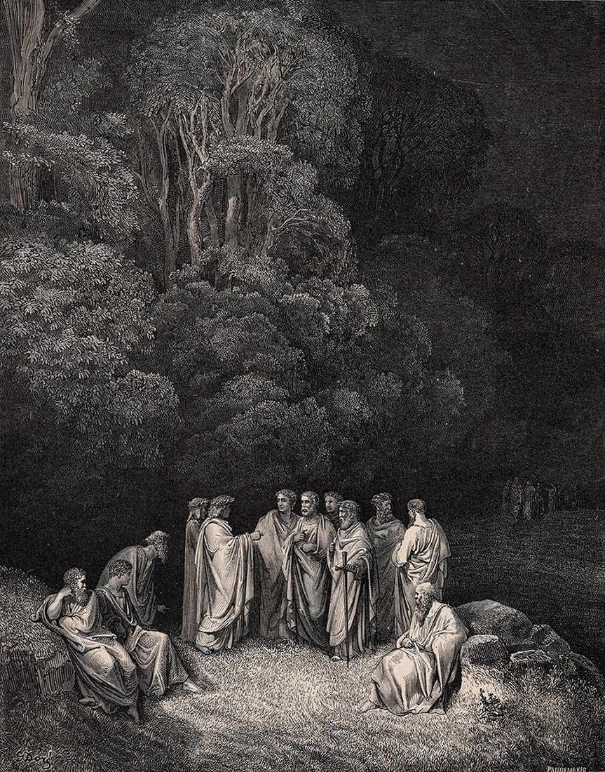 Gustave Dore Limbo The Bright School (dante's Divine Comedy Enferno) C ...