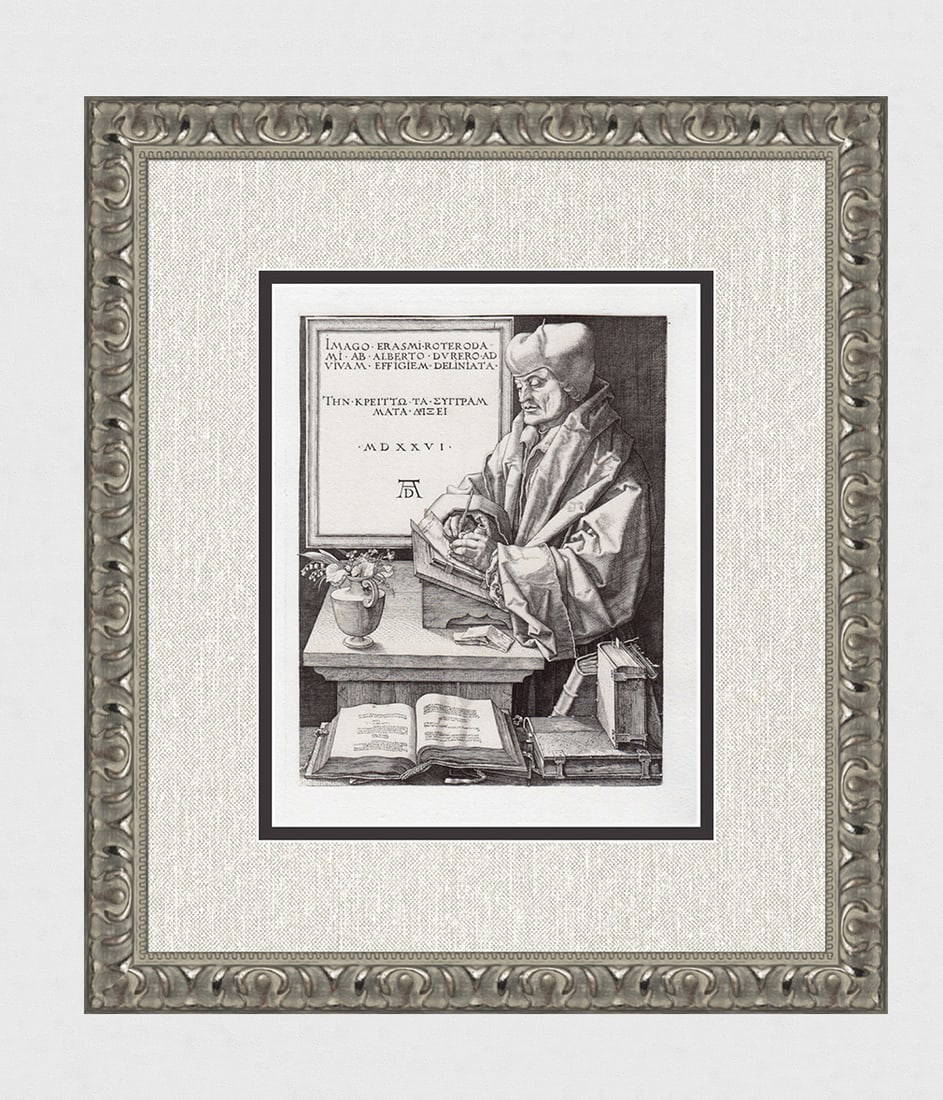 Albrecht Durer Erasmus 1882 Engraving Signed Auction