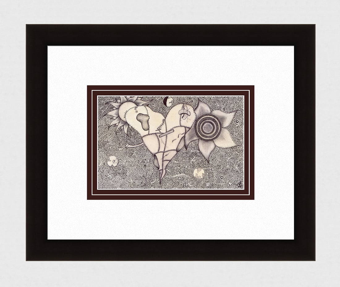 Alexander Constantine Ink Drawing Bruised Heart Signed Auction