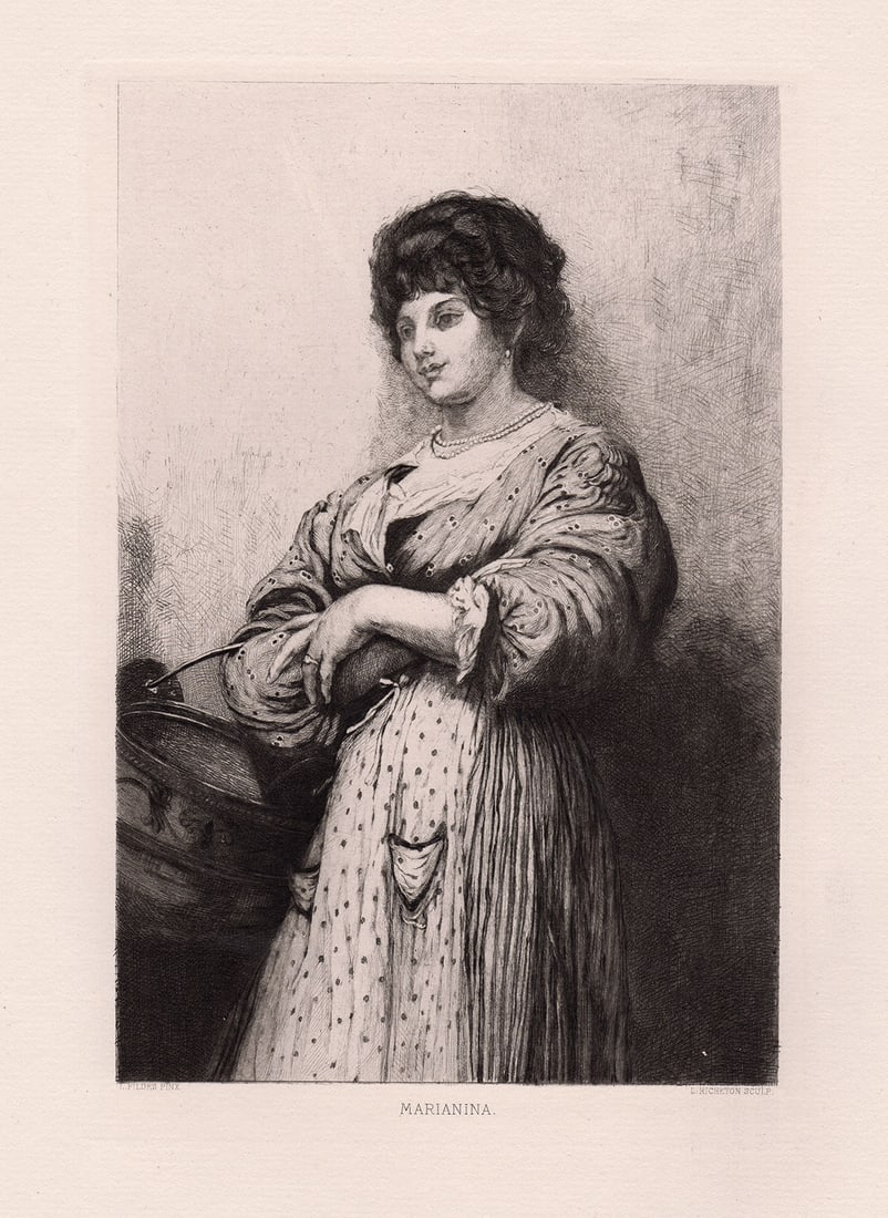 Sir Samuel Luke Fildes Marianina 1878 Etching Auction