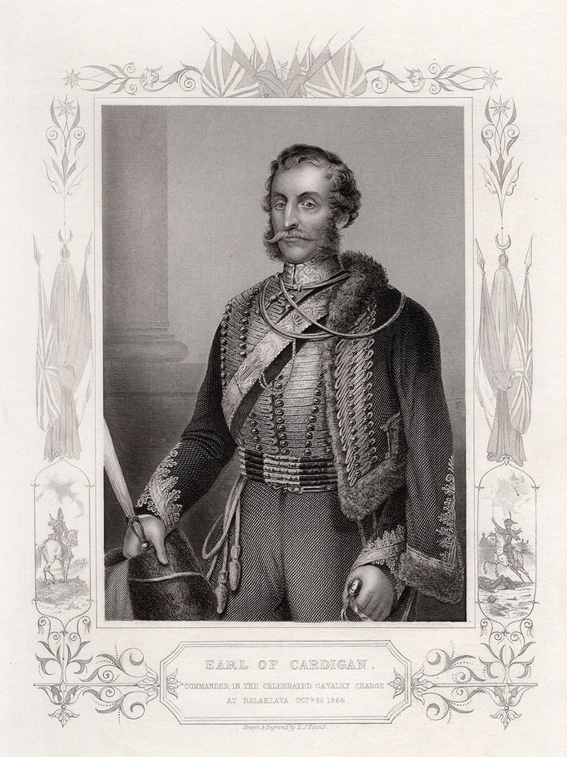 Framed 1800s Original Daniel J. Pound Engraving 7th Earl Of Cardigan ...