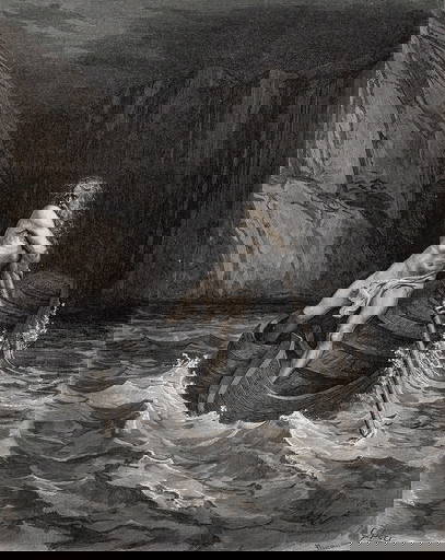 Gustave Dore Charon (dante's Divine Comedy Enferno) C. 1880 Wood Engraving