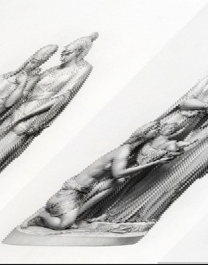 1800s Benjamin Edward Spence Engraving "the Infant Moses" Framed Auction