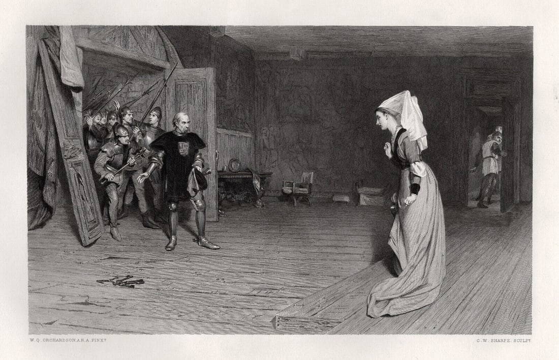 Orchardson 1800s Engraving Auvergne Deceiving Lord Talbot Signed Framed ...