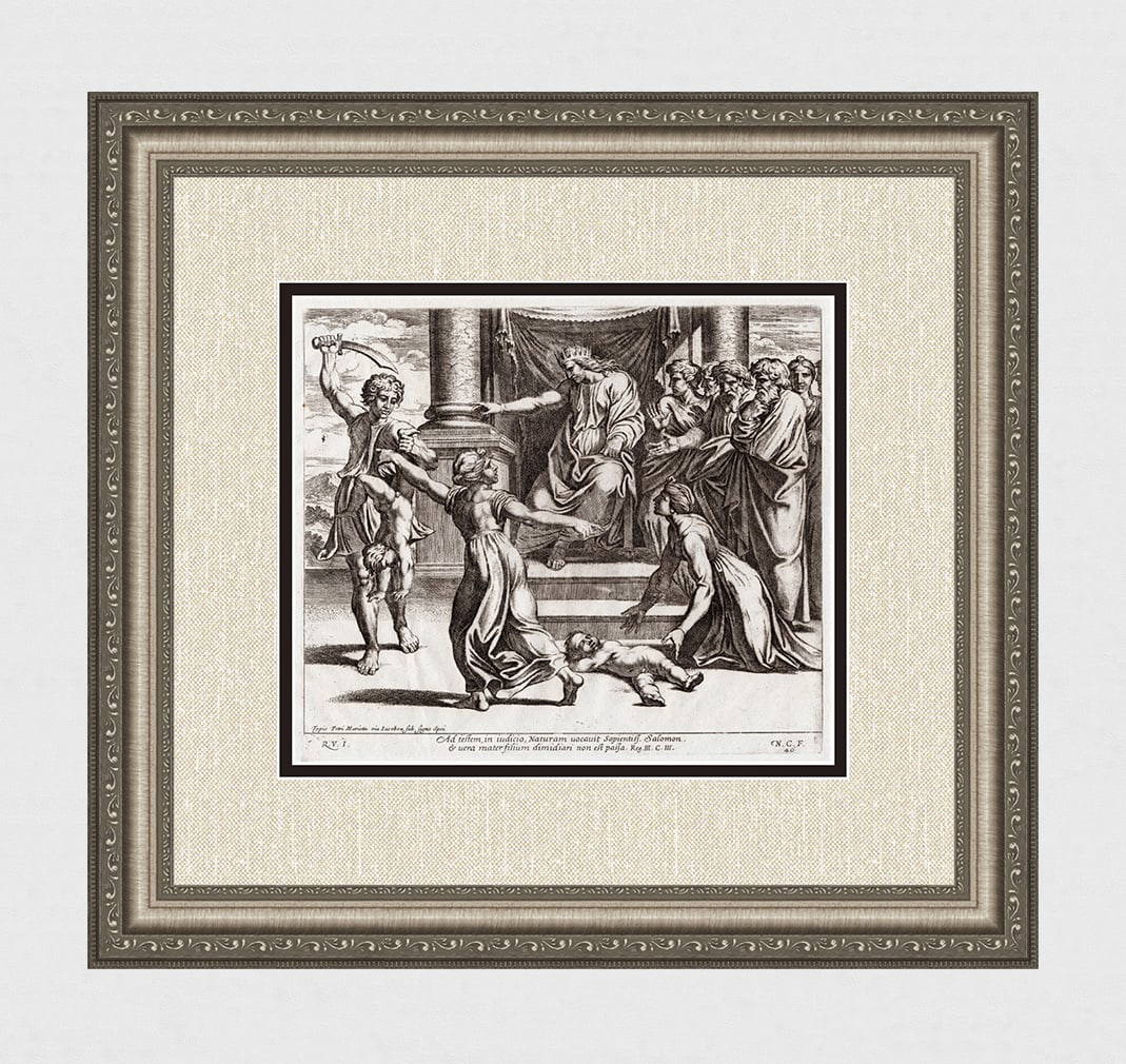 Raphael 1649 Engraving Vatican Solomon's Wisdom Auction