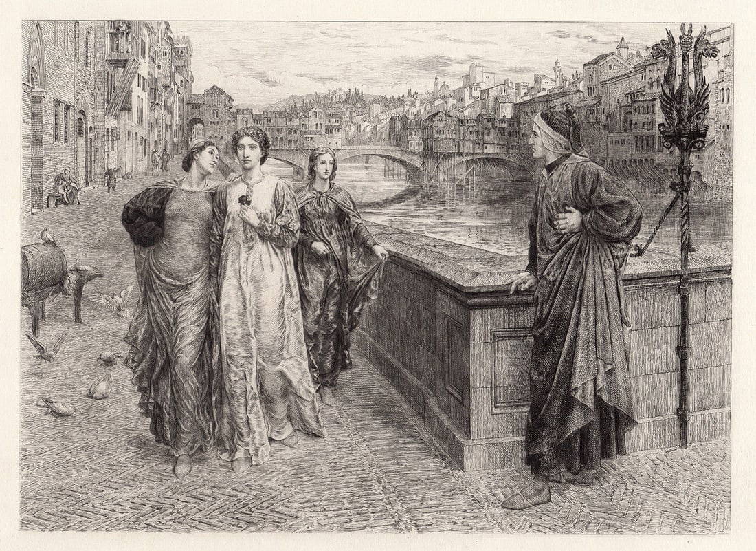 Henry Holladay Dante And Beatrice (dante Meets Beatrice At Ponte Santa ...