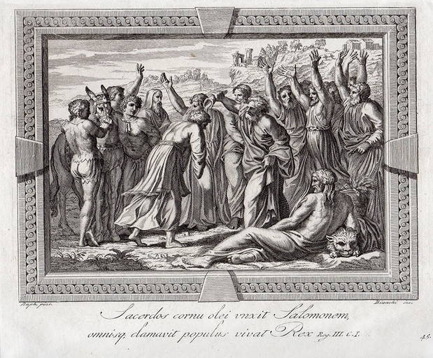 Raphael Engraving Solomon Anointed Framed