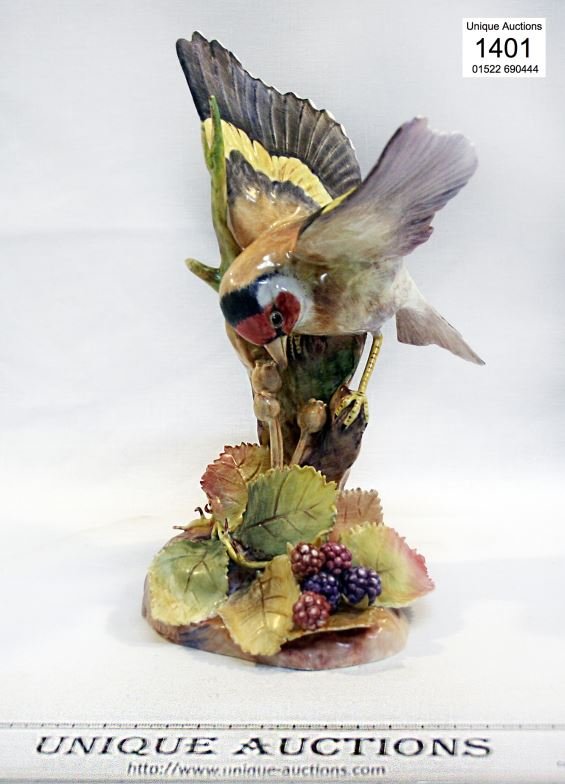 A Dunheved bone china goldfinch designed by S Whitcombe