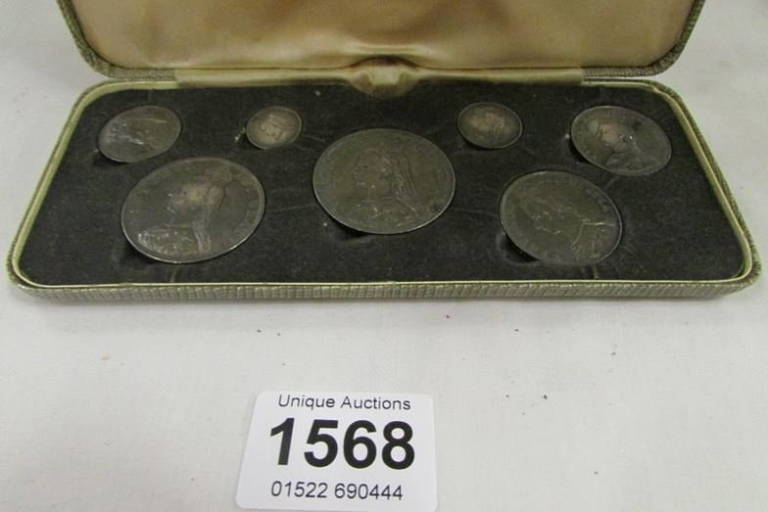 A Cased 1887 Victorian Jubilee Specimen Coin Set