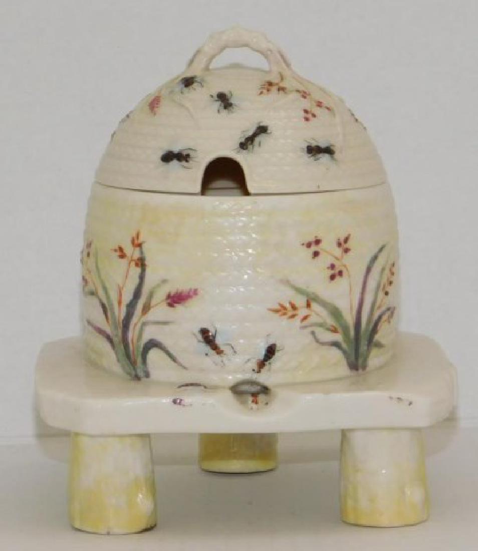 BELLEEK EARLY 2ND BLACK MARK, HONEY POT