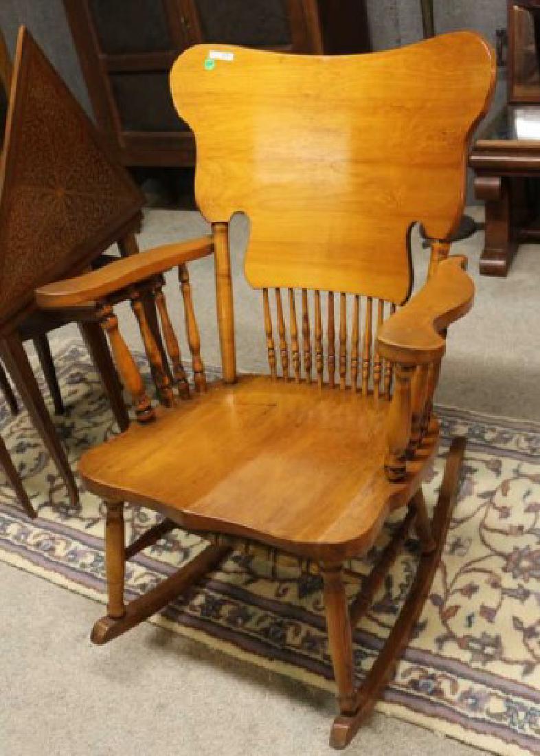 Birds Eye Maple Rocking Chair, Half Spindle Back