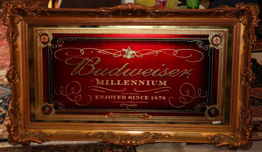 Large Vintage Budweiser Millennium Sign, Reverse