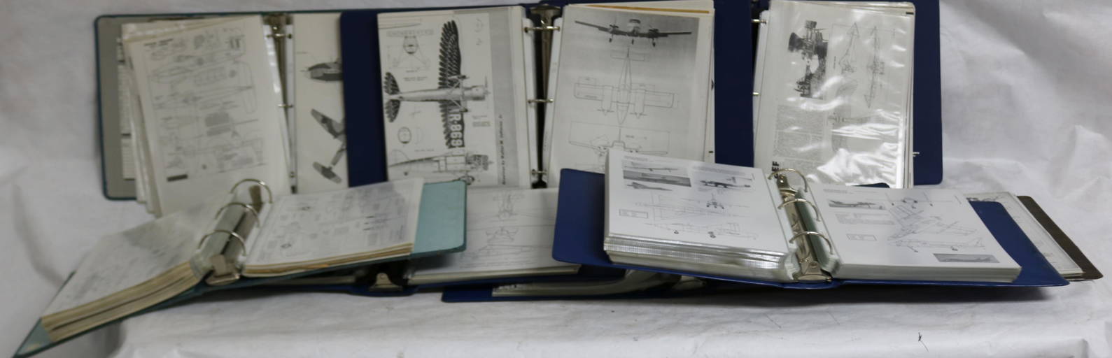 7 Thick Binders Of Model Airplane Diagrams